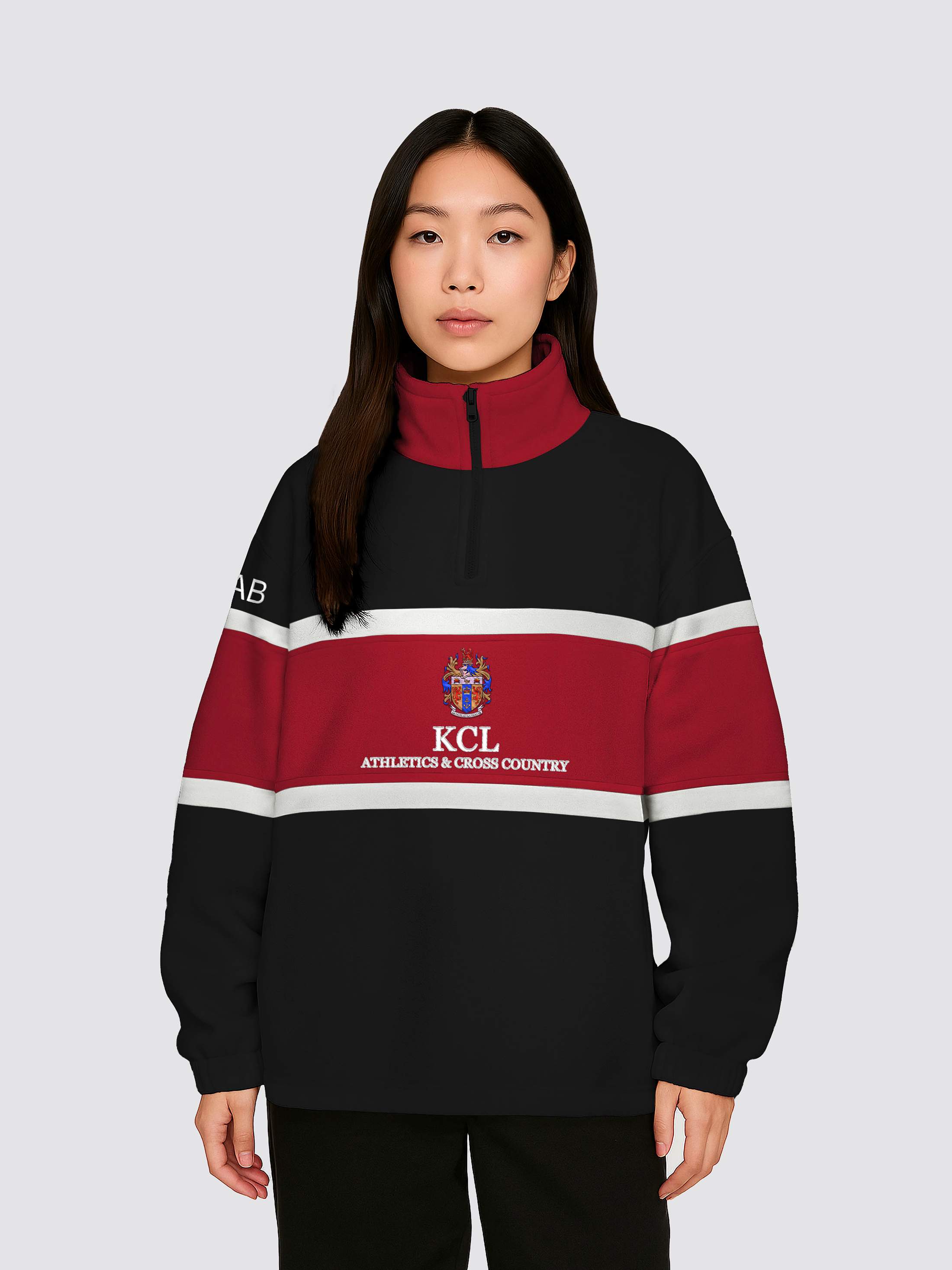 KCL Athletics & Cross-Country Club Panelled Unisex 1/4 Zip Fleece ...