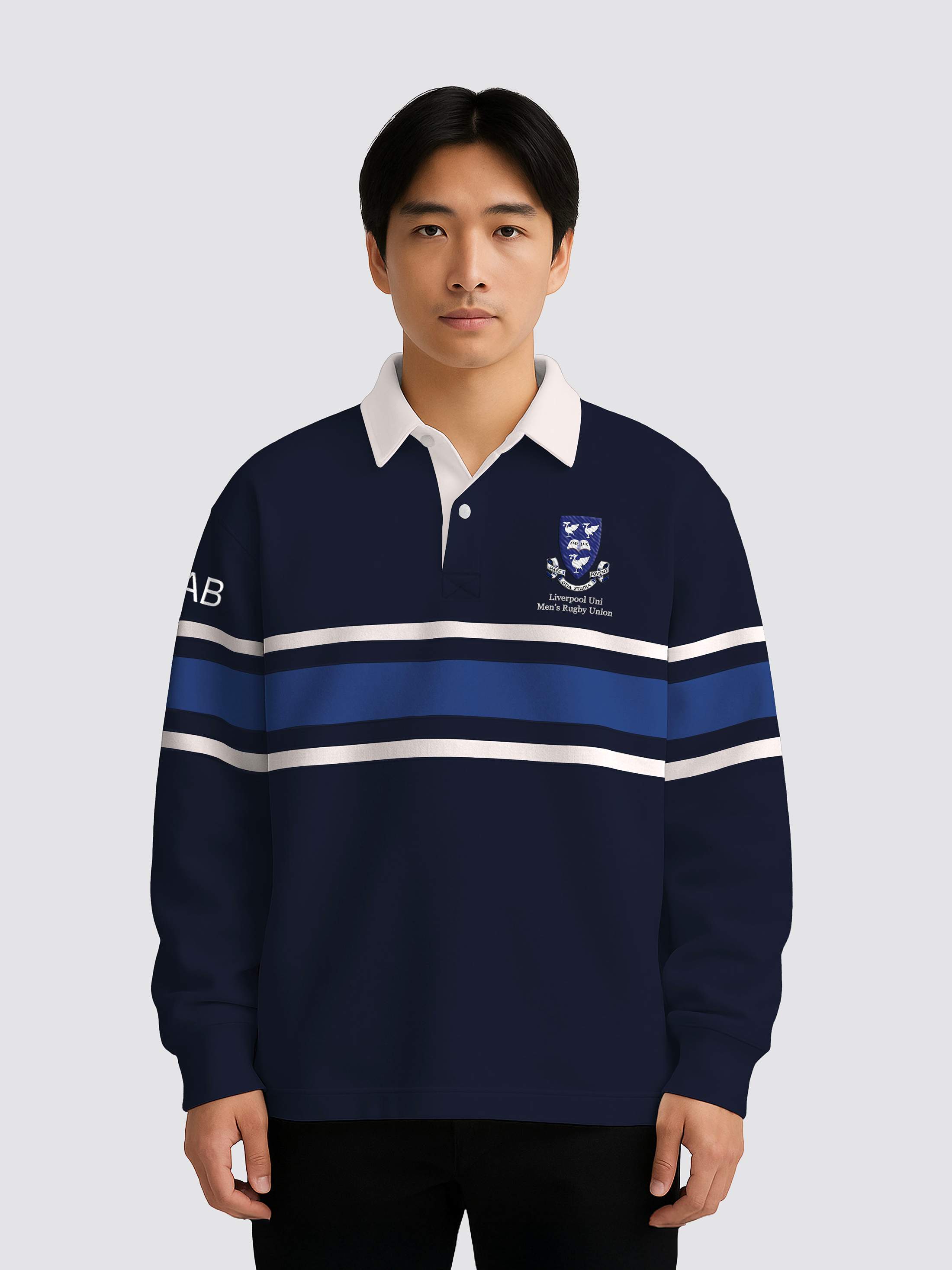University of Liverpool Mens Rugby Union Retro Striped Rugby Shirt ...